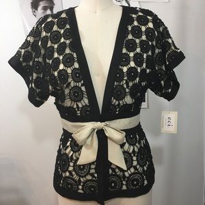 ECI | Jackets & Coats | Eci Kimono Style Short Sleeve Embroidered ...